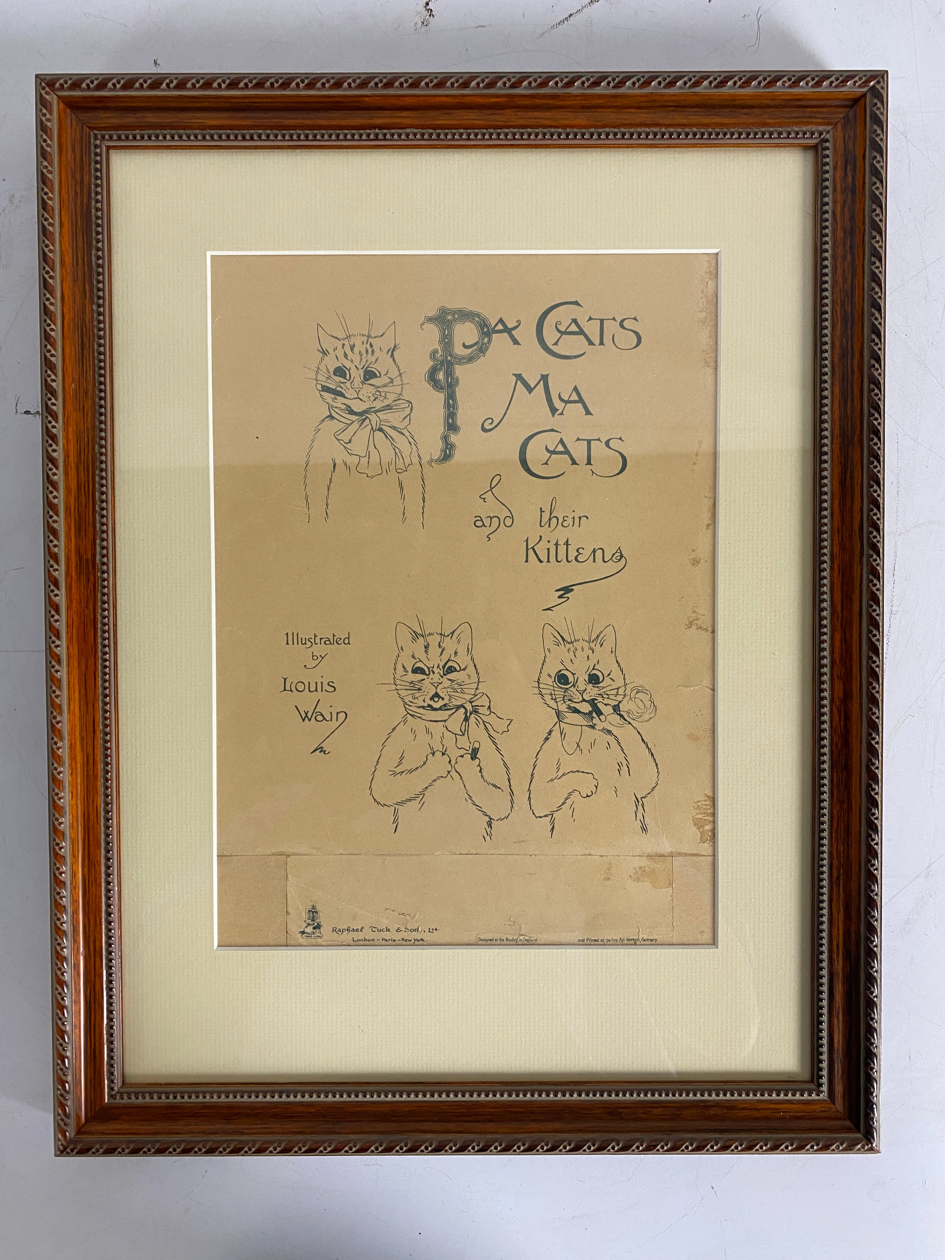 Vintage "Pa Cats Ma Cats & their Kittens" Framed Drawing – MSU Surplus ...